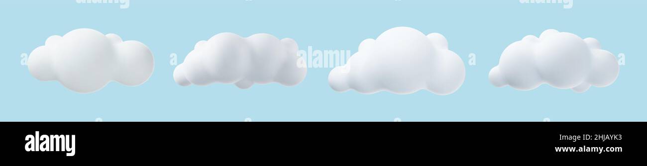 3d realistic simple clouds Stock Vector Image & Art - Alamy