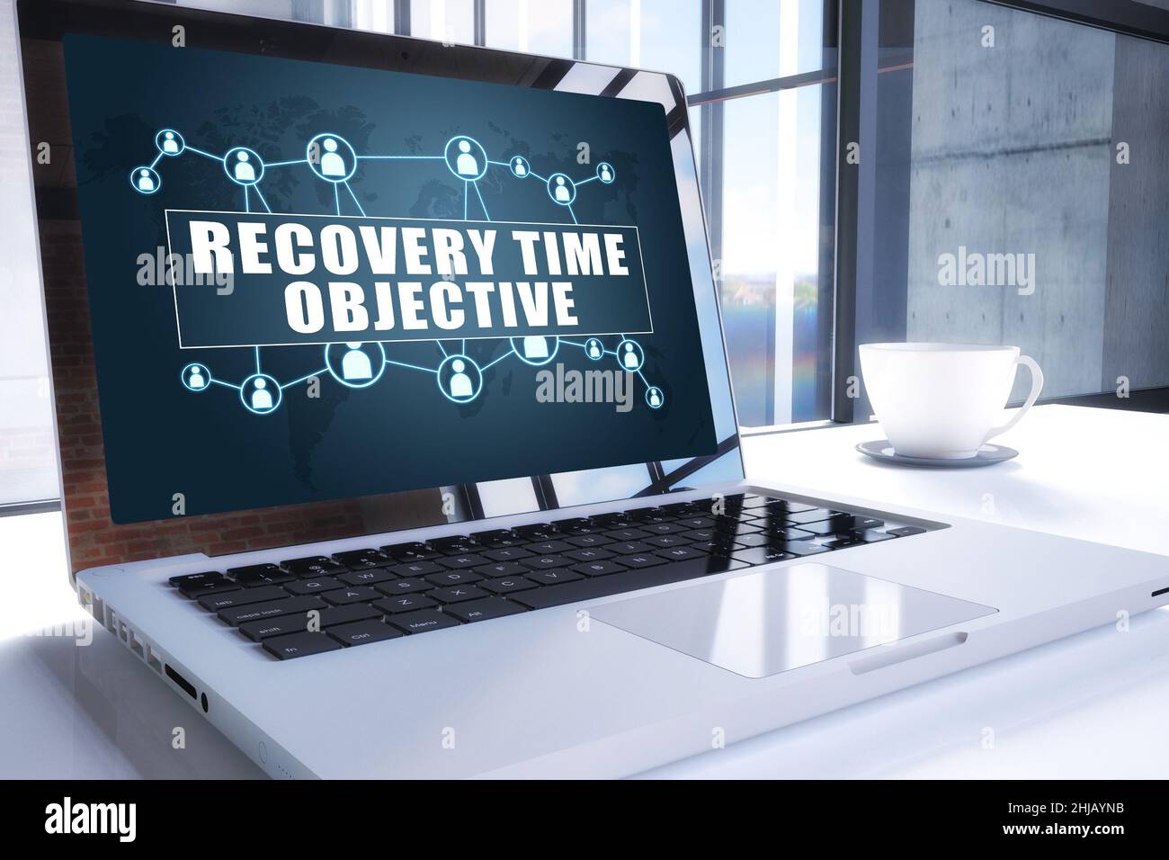 Recovery Time Objective text on modern laptop screen in office ...