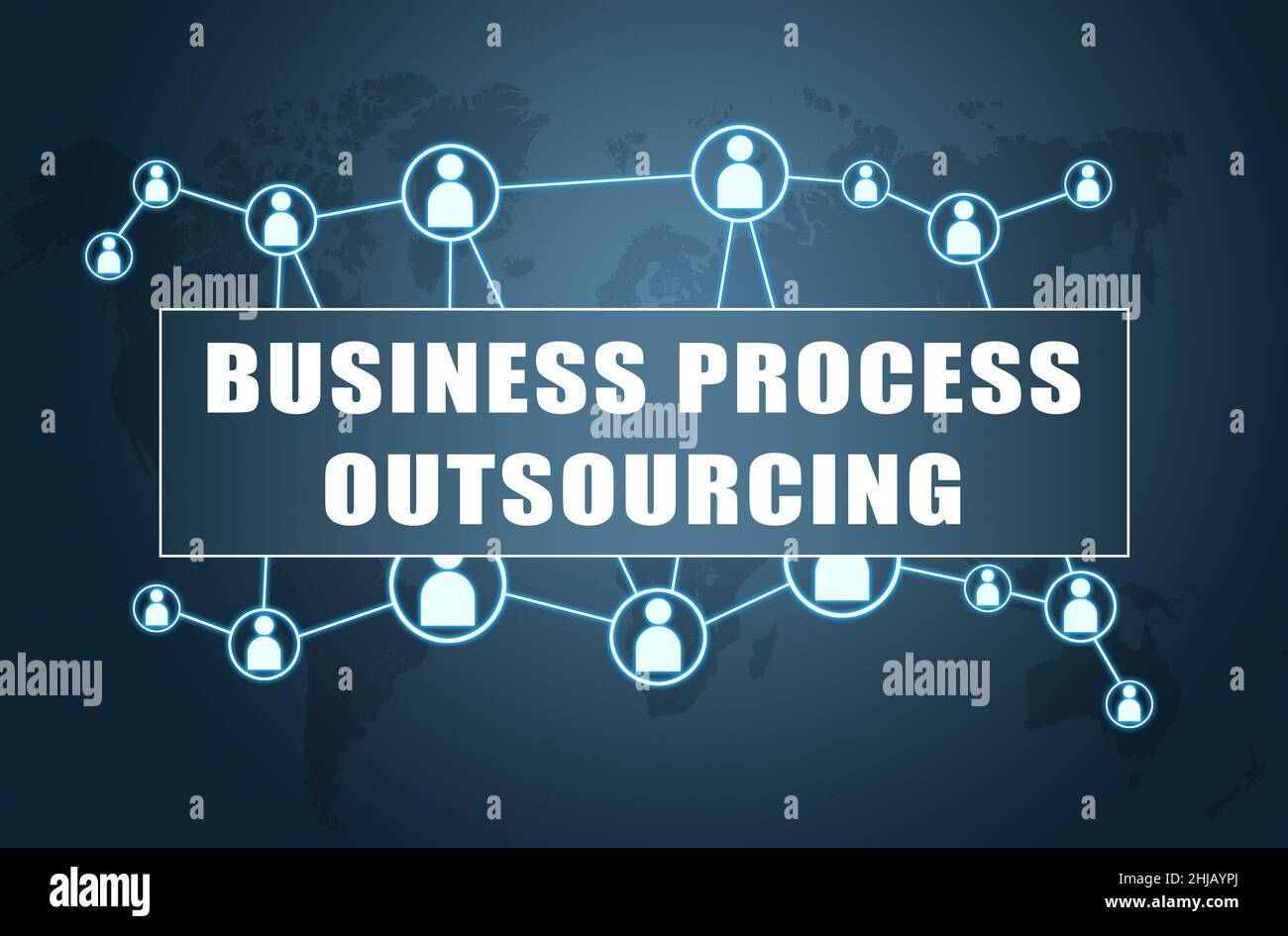 Business Process Outsourcing - text concept on blue background with ...