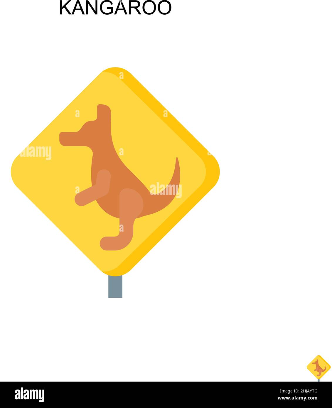 Kangaroo Simple vector icon. Illustration symbol design template for ...