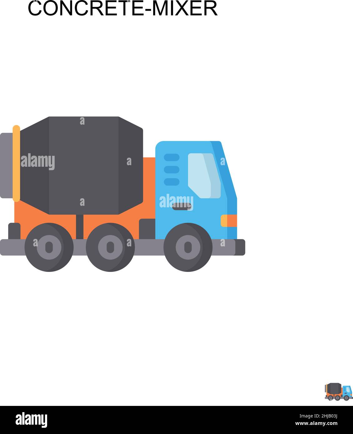 Concrete-mixer Simple vector icon. Illustration symbol design template ...