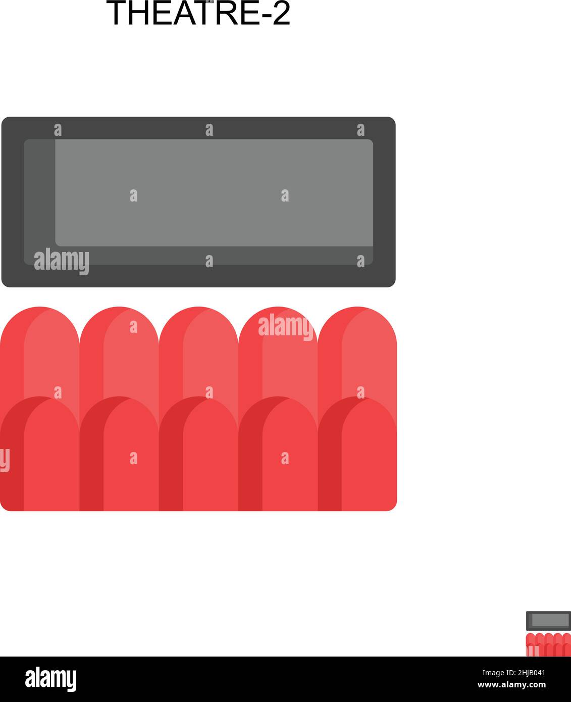 Theatre-2 Simple vector icon. Illustration symbol design template for ...