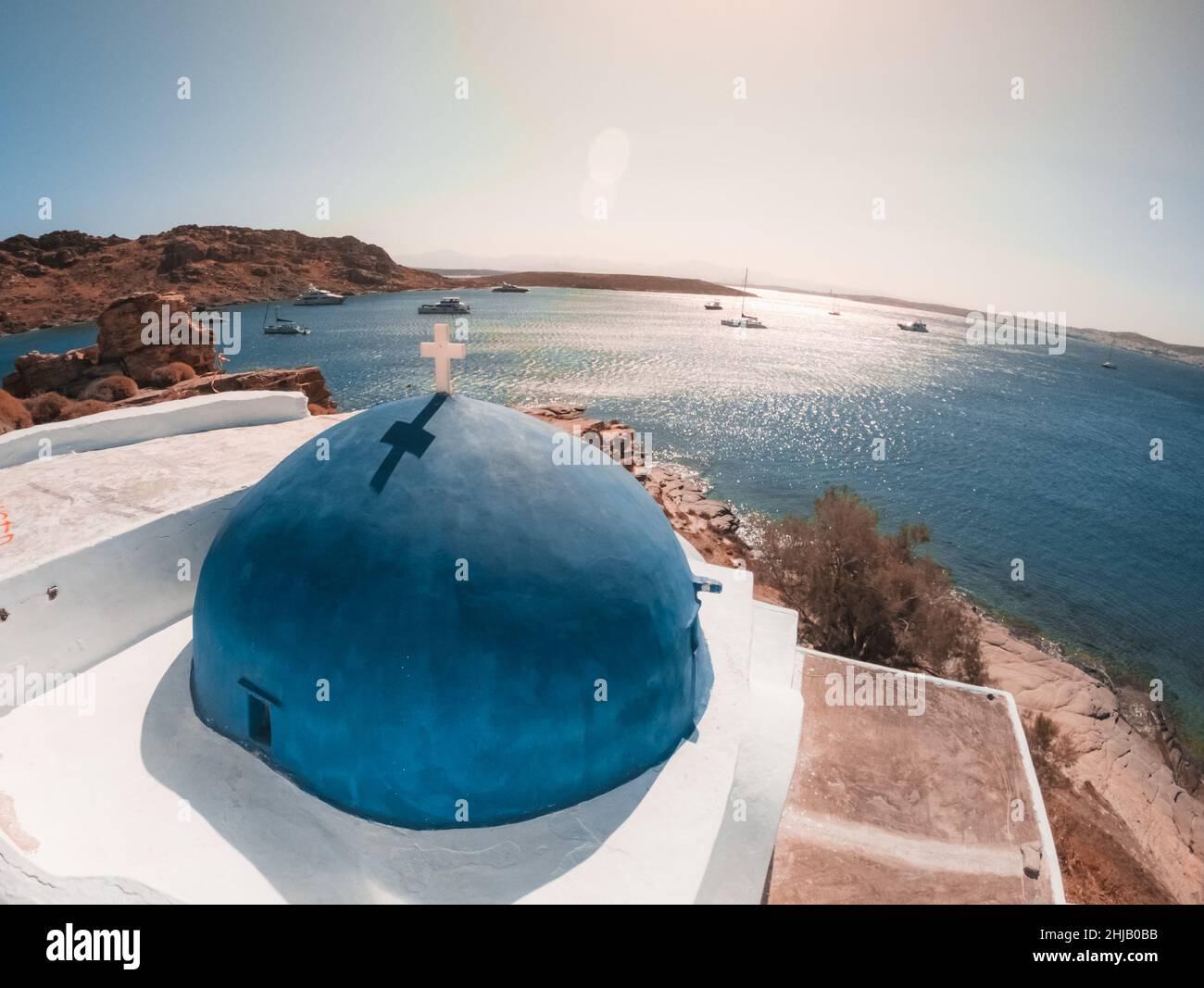 Monastery of St. John's of Deti in Paros Island, Greece on a sunny day ...