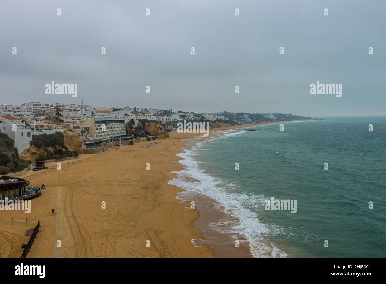 Aerial view of the beautiful Albufeira Old Town in Portugal Stock Photo ...