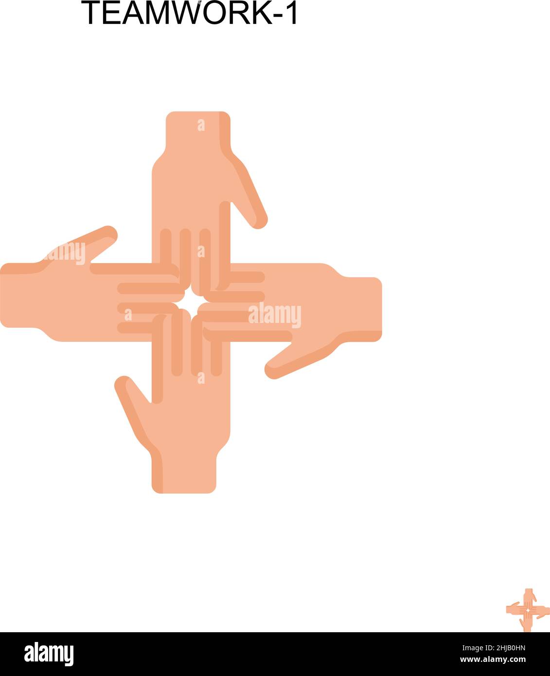 Teamwork-1 Simple vector icon. Illustration symbol design template for ...