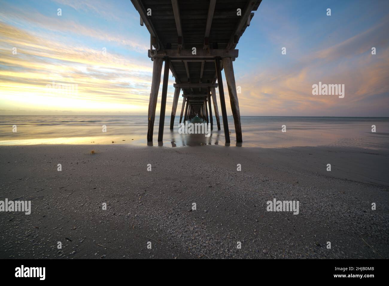 Largs Bay Jetty Sunset Stock Photo - Alamy