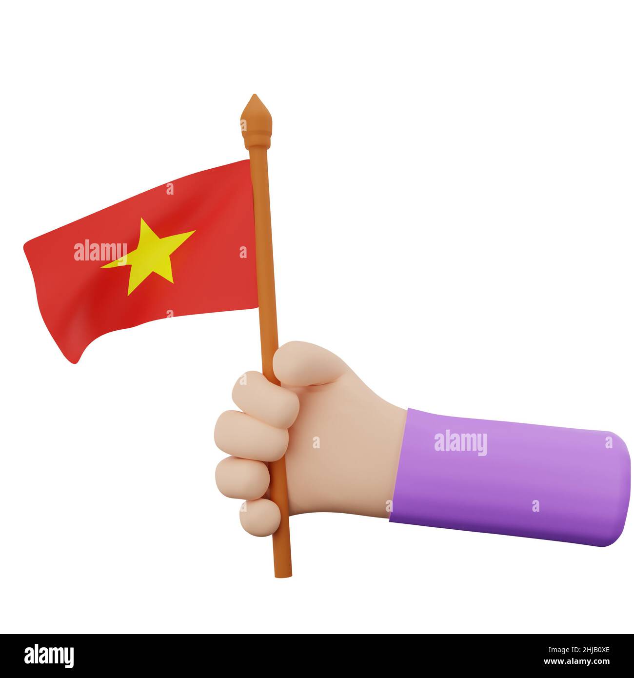 3d rendering hand with vietnam national day concept Stock Photo - Alamy