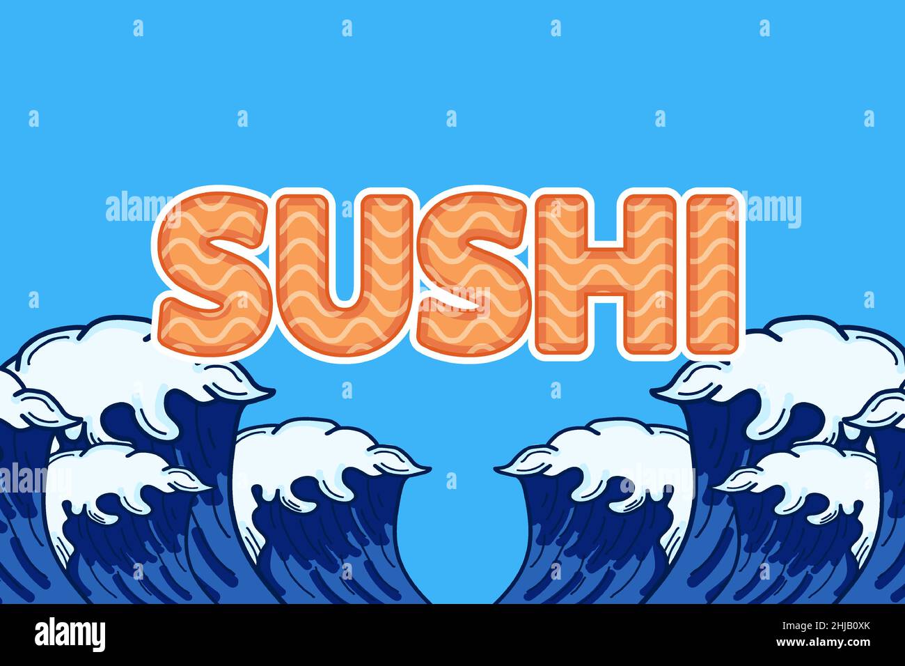 Editable Sushi text effect , words and font can be changed Stock Vector ...