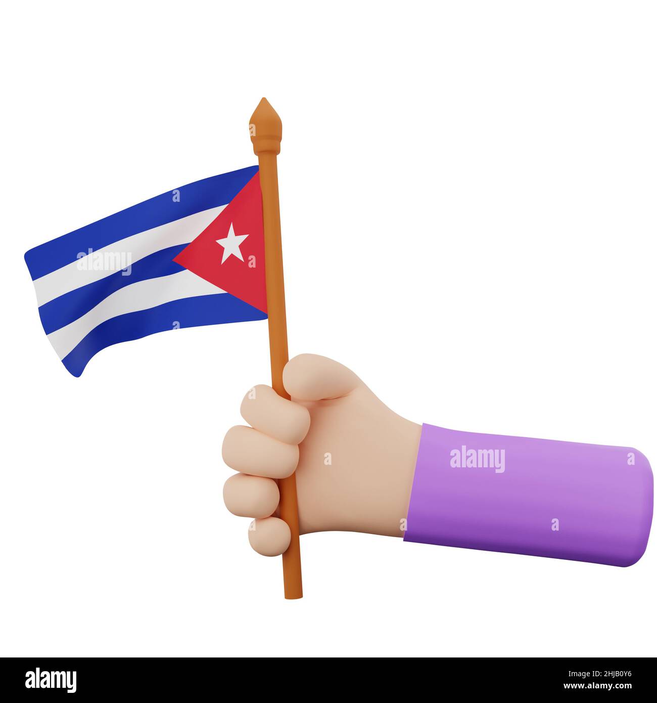 3d rendering hand with cuba national day concept Stock Photo - Alamy