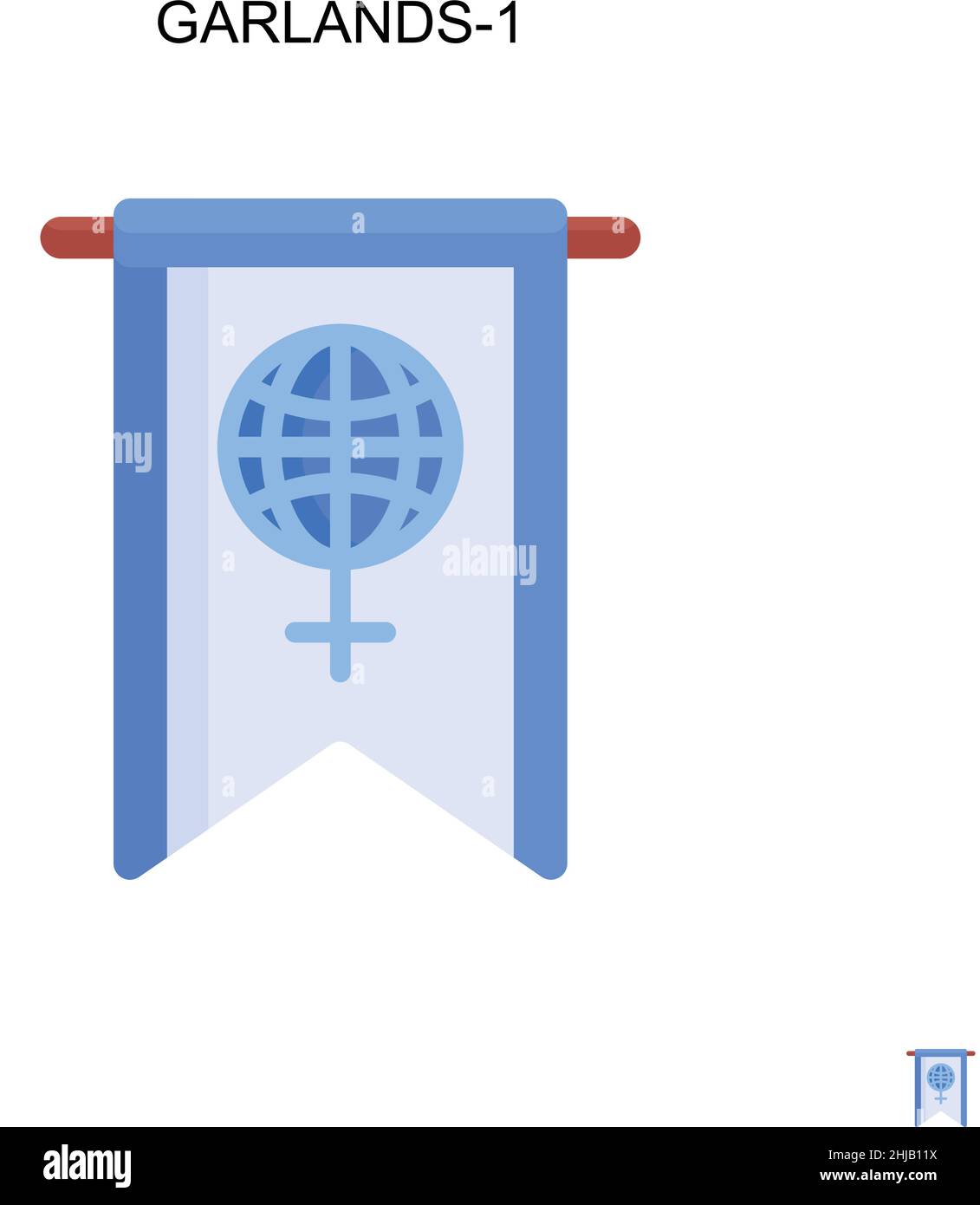 Garlands-1 Simple vector icon. Illustration symbol design template for ...