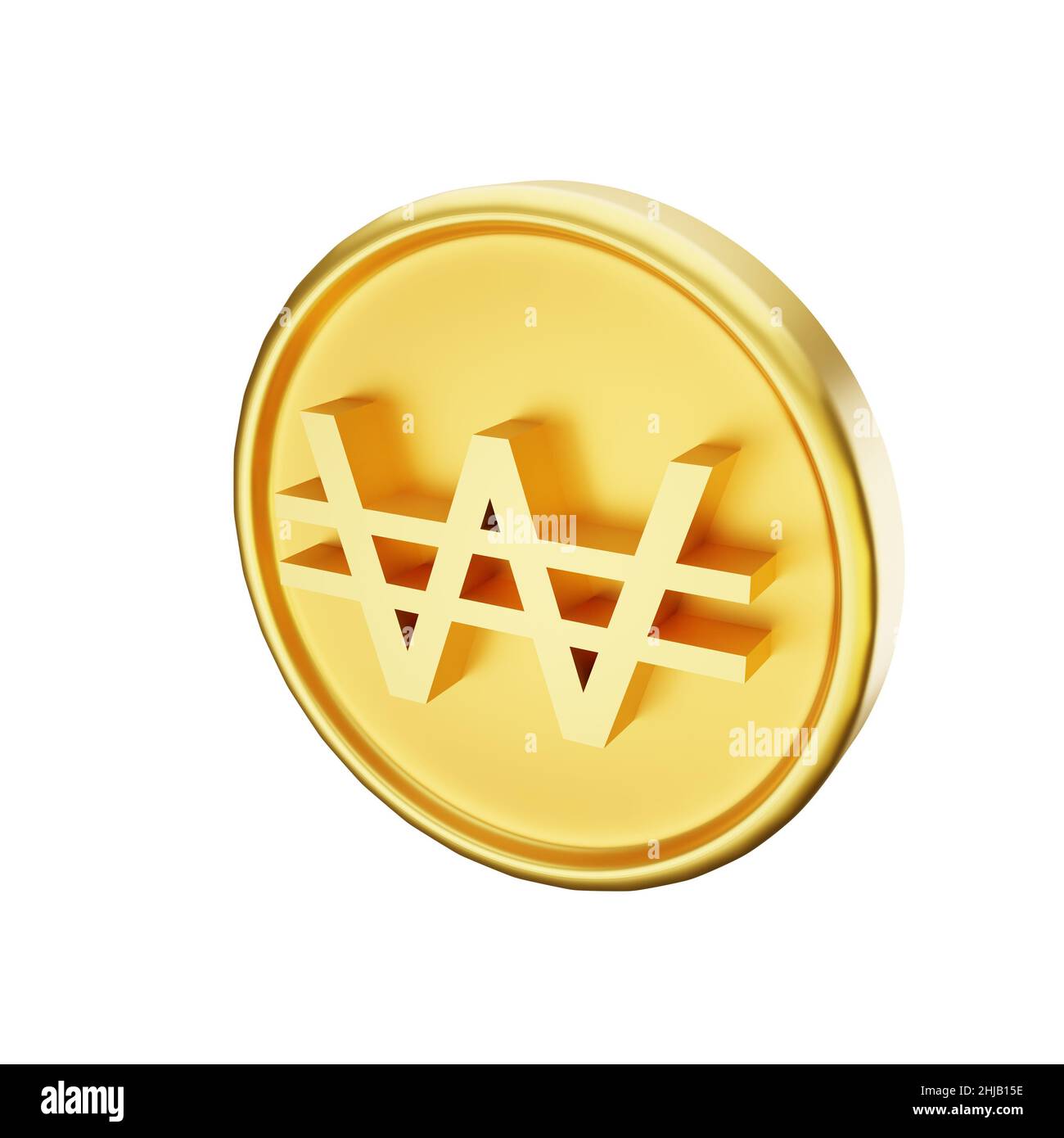 3d gold won currency symbol hi-res stock photography and images - Alamy