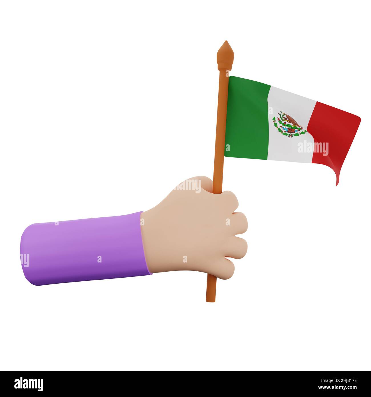 3d rendering hand with mexico national day concept Stock Photo - Alamy