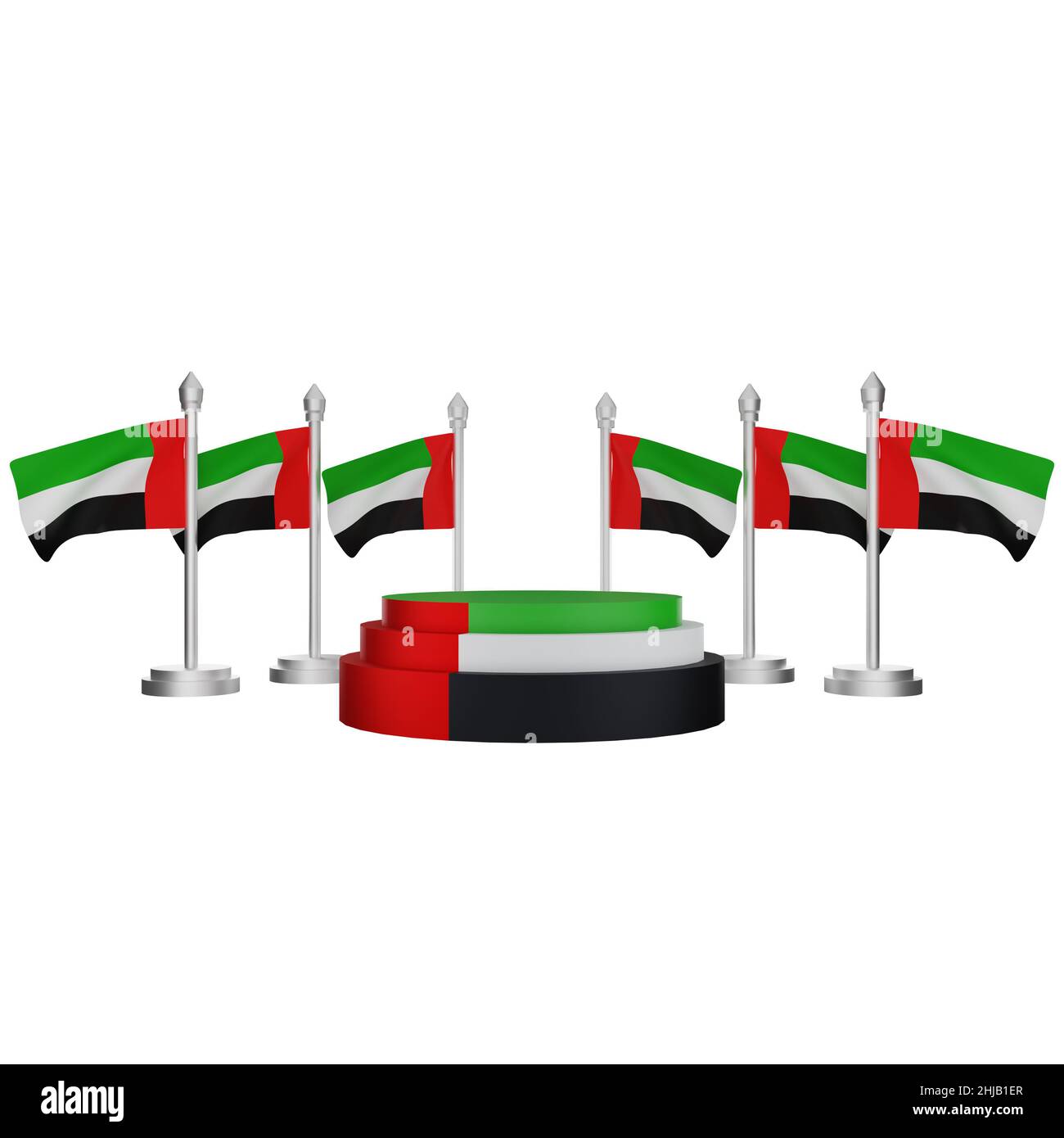 3d rendering of podium with united arab emirates national day concept ...