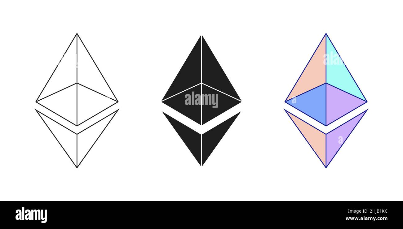 Ethereum 2.0 cryptocurrency vector logo. Digital coin ETH icon Stock ...