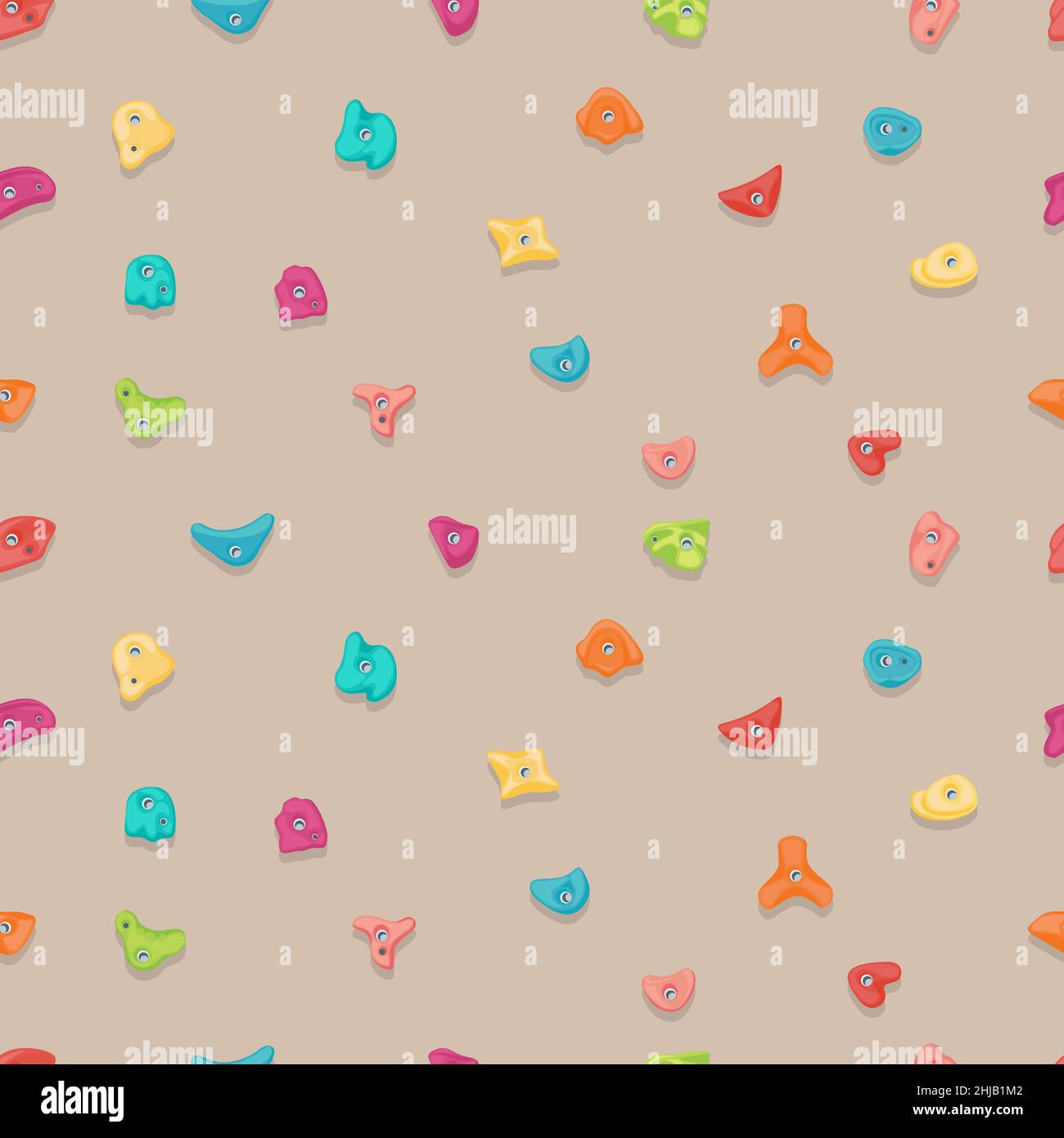 Holds for rock climbing on bouldering wall. Grips and pitches for ...