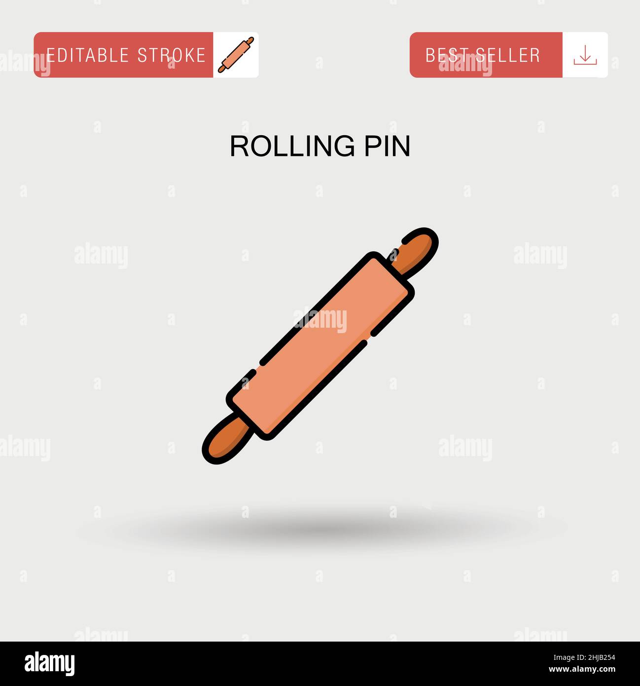 Rolling pin Simple vector icon Stock Vector Image & Art - Alamy
