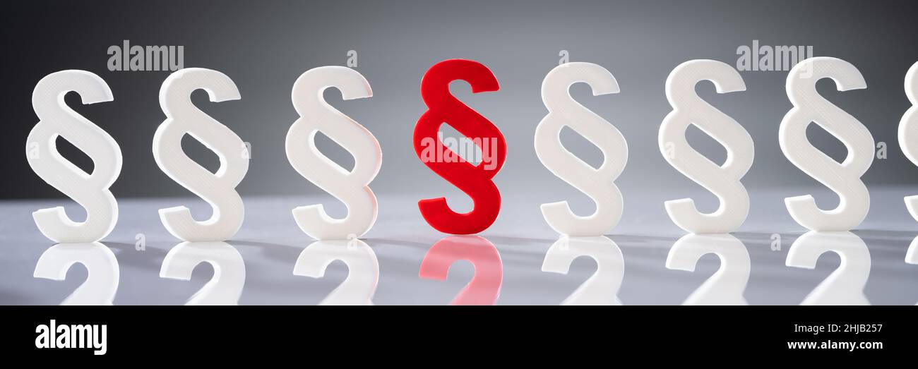 Red Paragraph Sign Surrounded With White Paragraph Sign Stock Photo - Alamy