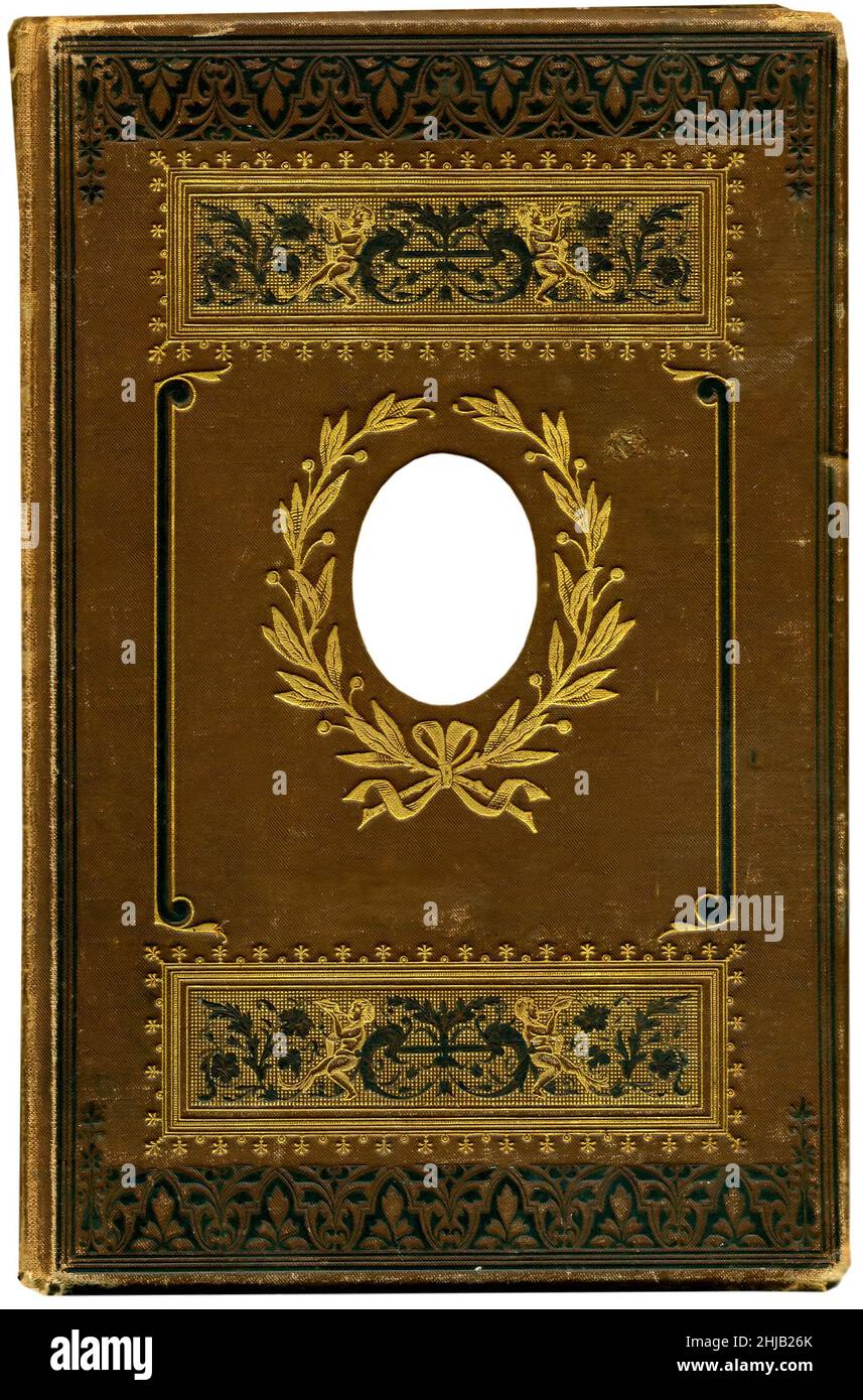 Beautiful old book cover on white background Stock Photo - Alamy