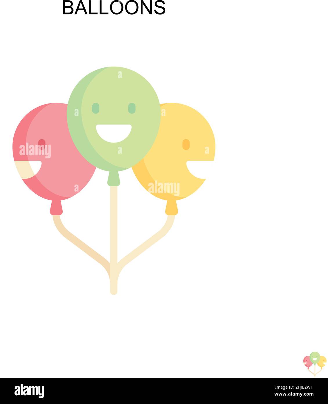 Balloons Simple vector icon. Illustration symbol design template for ...