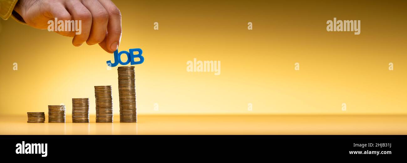 Salary Increase And Wage Remuneration Increment Graph Stock Photo - Alamy