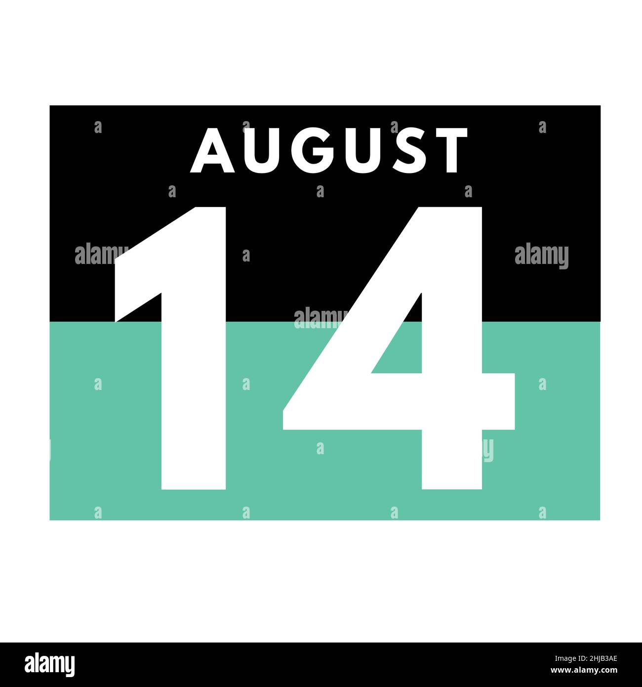 August 14 . Flat daily calendar icon .date ,day, month .calendar for ...