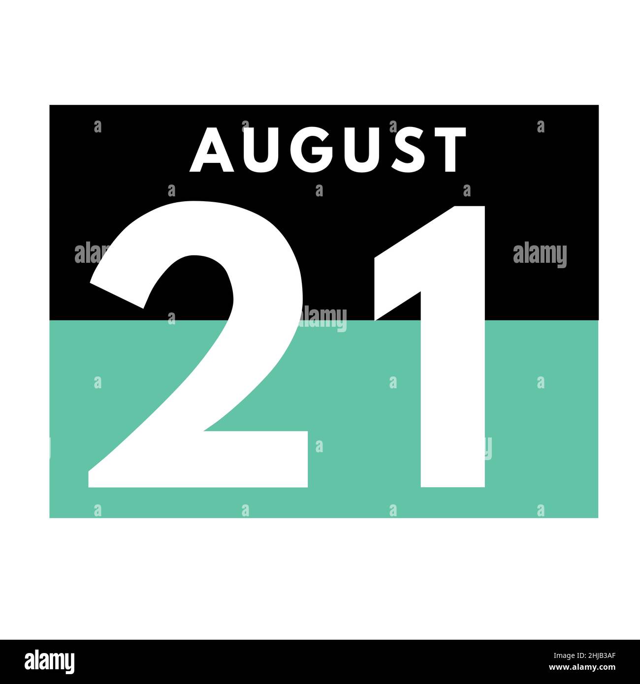 August 21 . Flat daily calendar icon .date ,day, month .calendar for ...