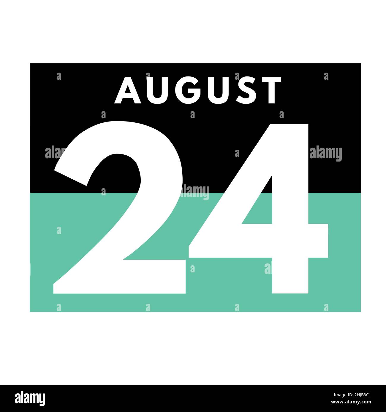 August 24 . Flat daily calendar icon .date ,day, month .calendar for ...
