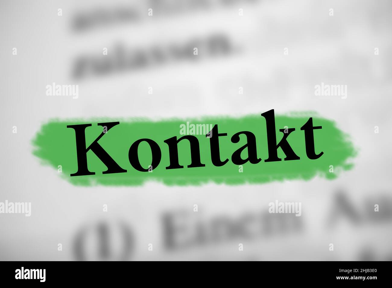 Illustration of the German word Kontact meaning contact on the white ...