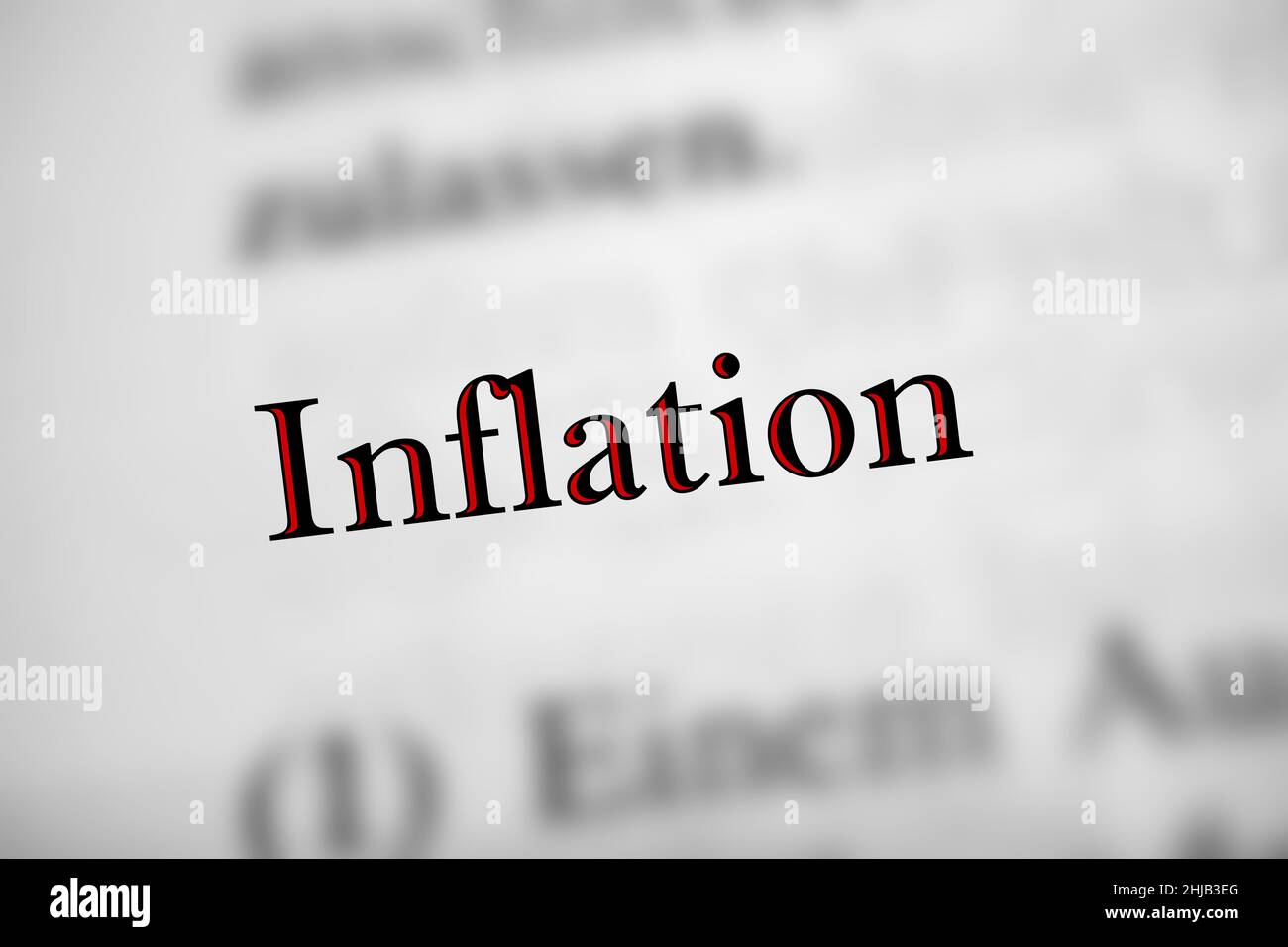 Illustration of the word Inflation on a white paper Stock Photo - Alamy
