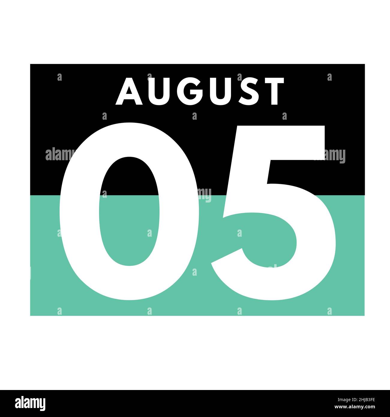 August 5 . Flat daily calendar icon .date ,day, month .calendar for the ...