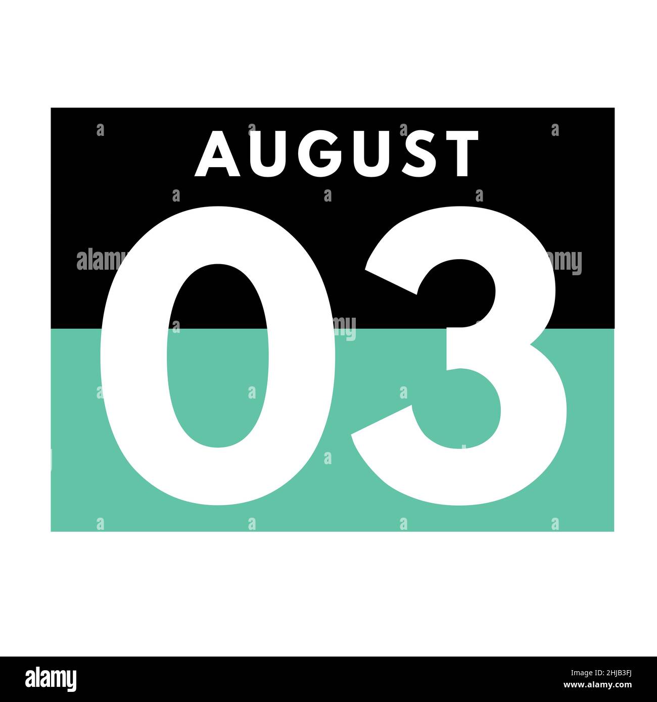 August 3 . Flat daily calendar icon .date ,day, month .calendar for the ...