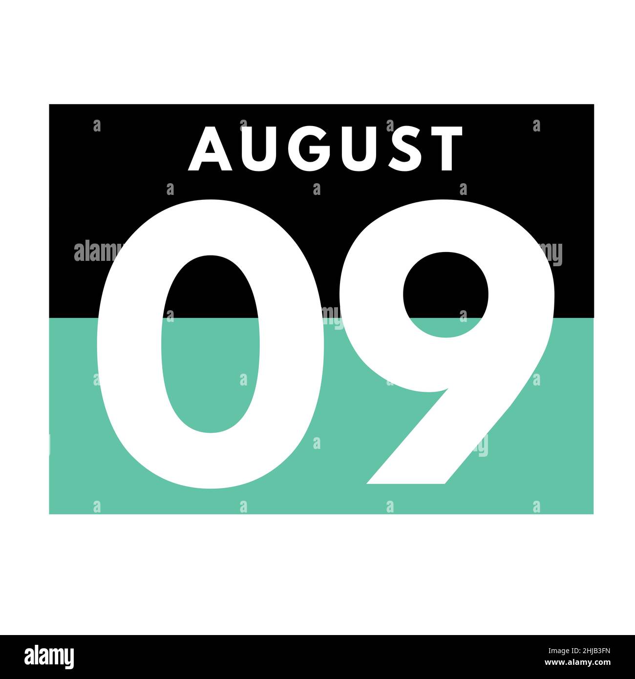August 9 . Flat daily calendar icon .date ,day, month .calendar for the ... August 9 . Flat daily calendar icon .date ,day, month .calendar for the ...