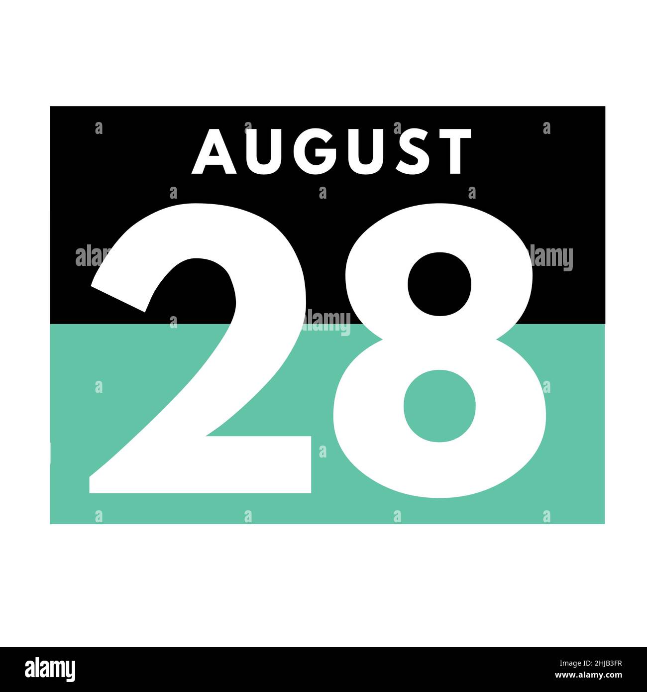 August 28 . Flat daily calendar icon .date ,day, month .calendar for ...