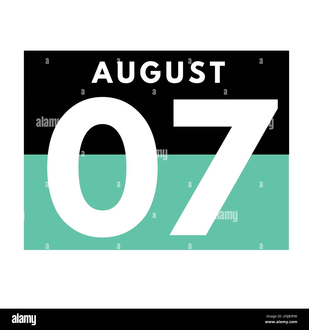 August 7 . Flat daily calendar icon .date ,day, month .calendar for the ...