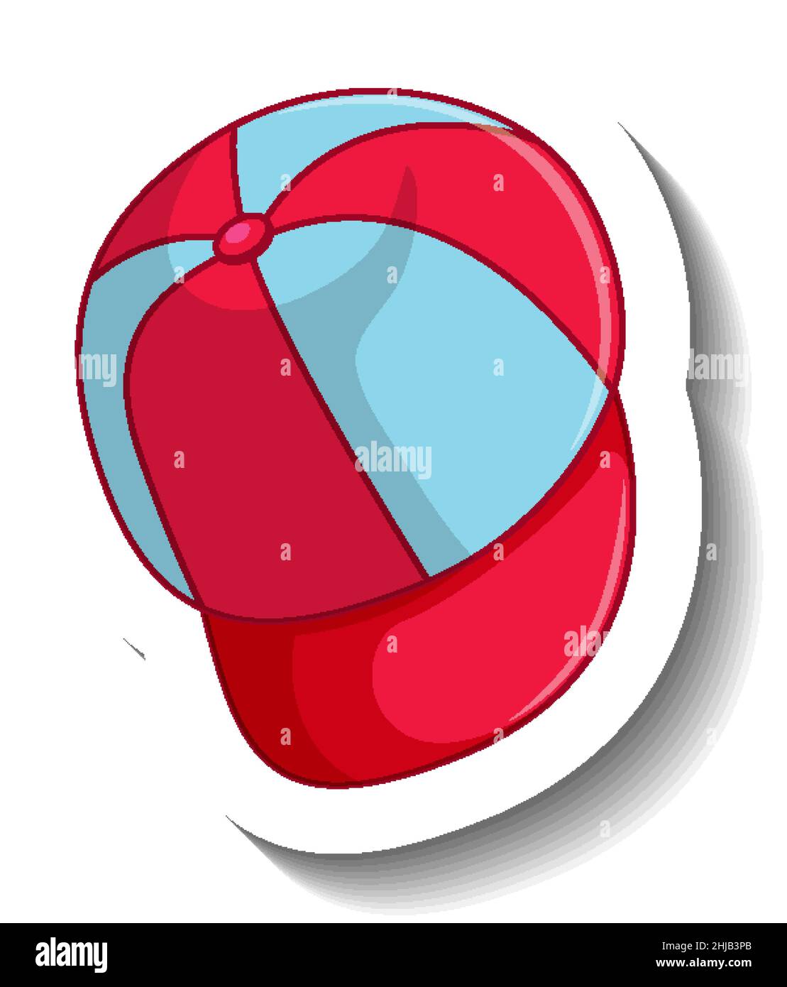 Red blue baseball cap in cartoon style illustration Stock Vector Image ...