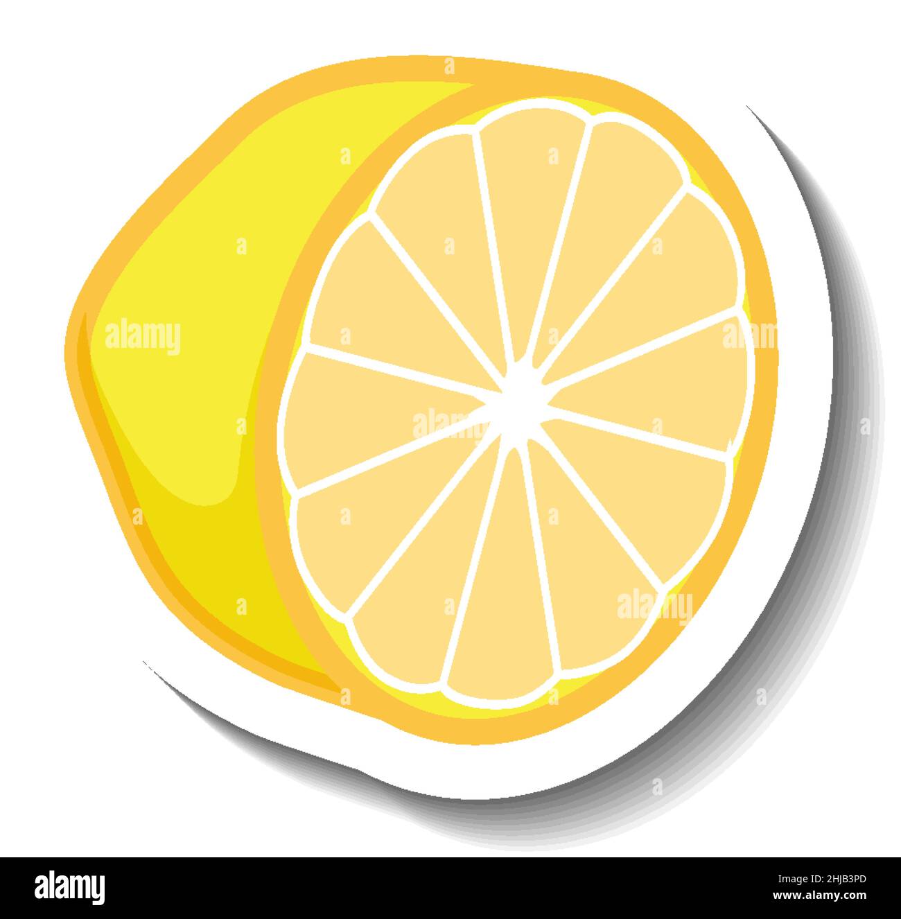Chopped lemon in cartoon style illustration Stock Vector Image & Art ...