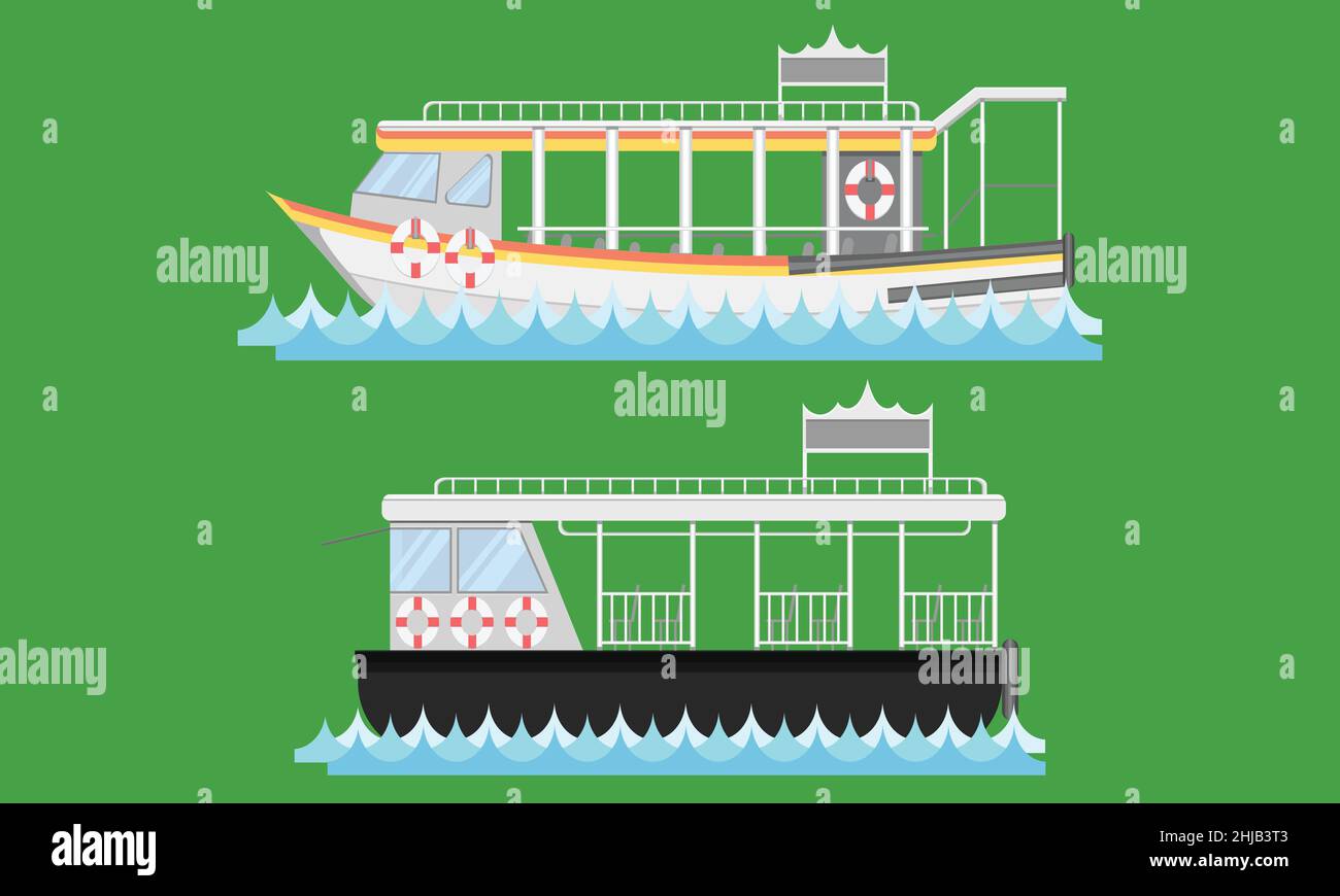 Express boat ship boat vesselcraft barge ark river water Lifebuoy barge ...