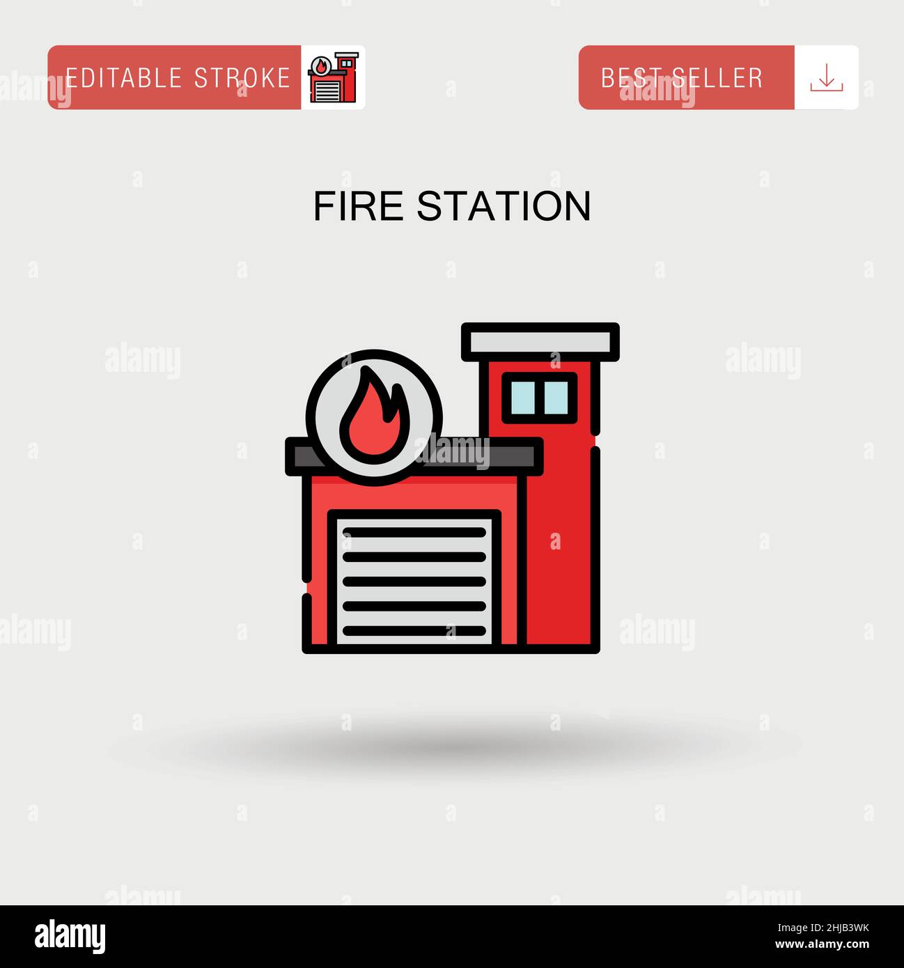 Fire station Simple vector icon Stock Vector Image & Art - Alamy
