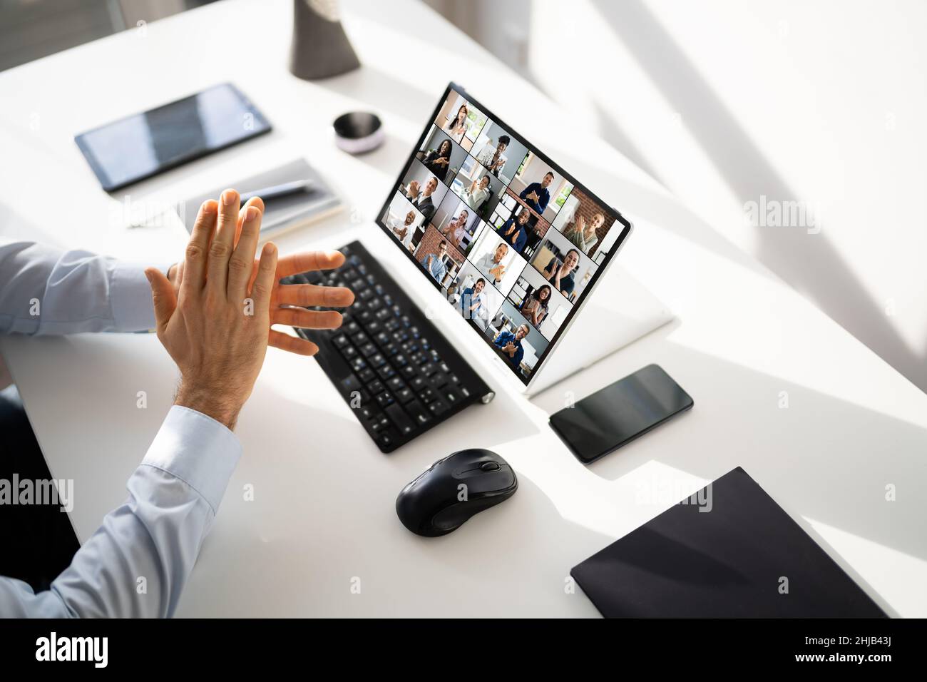 Virtual Video Conference Business Meeting Online Call Stock Photo - Alamy