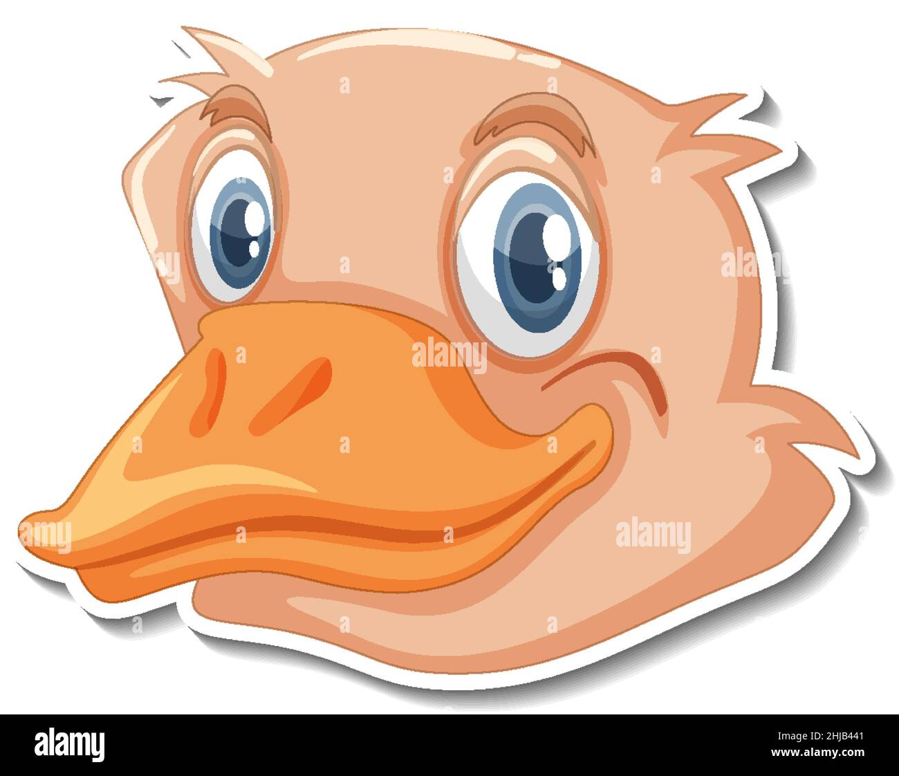Head of Duck animal cartoon sticker illustration Stock Vector Image ...