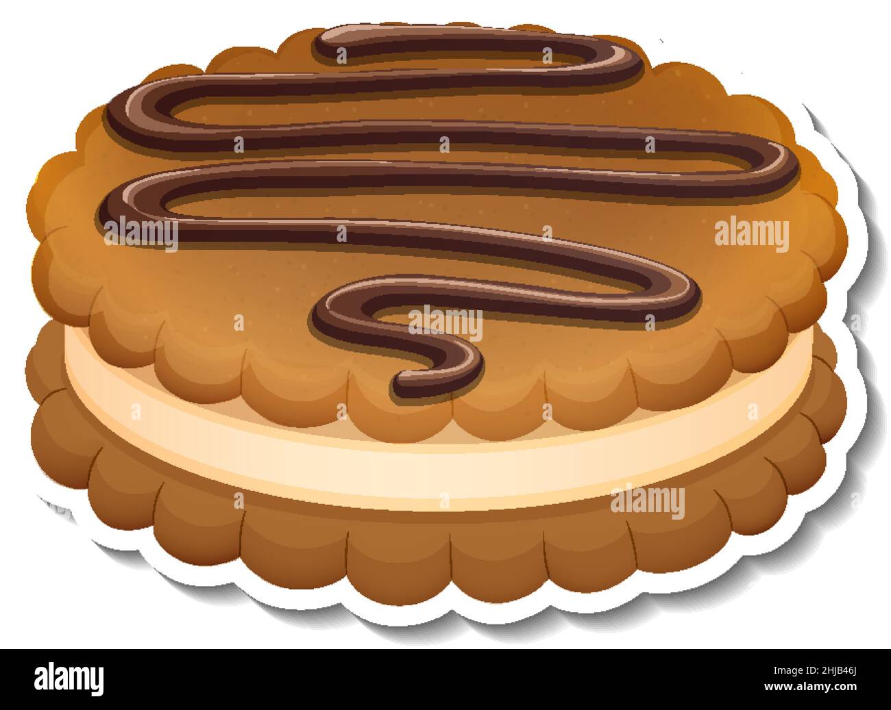 Sandwich cookies with cream in cartoon style illustration Stock Vector ...