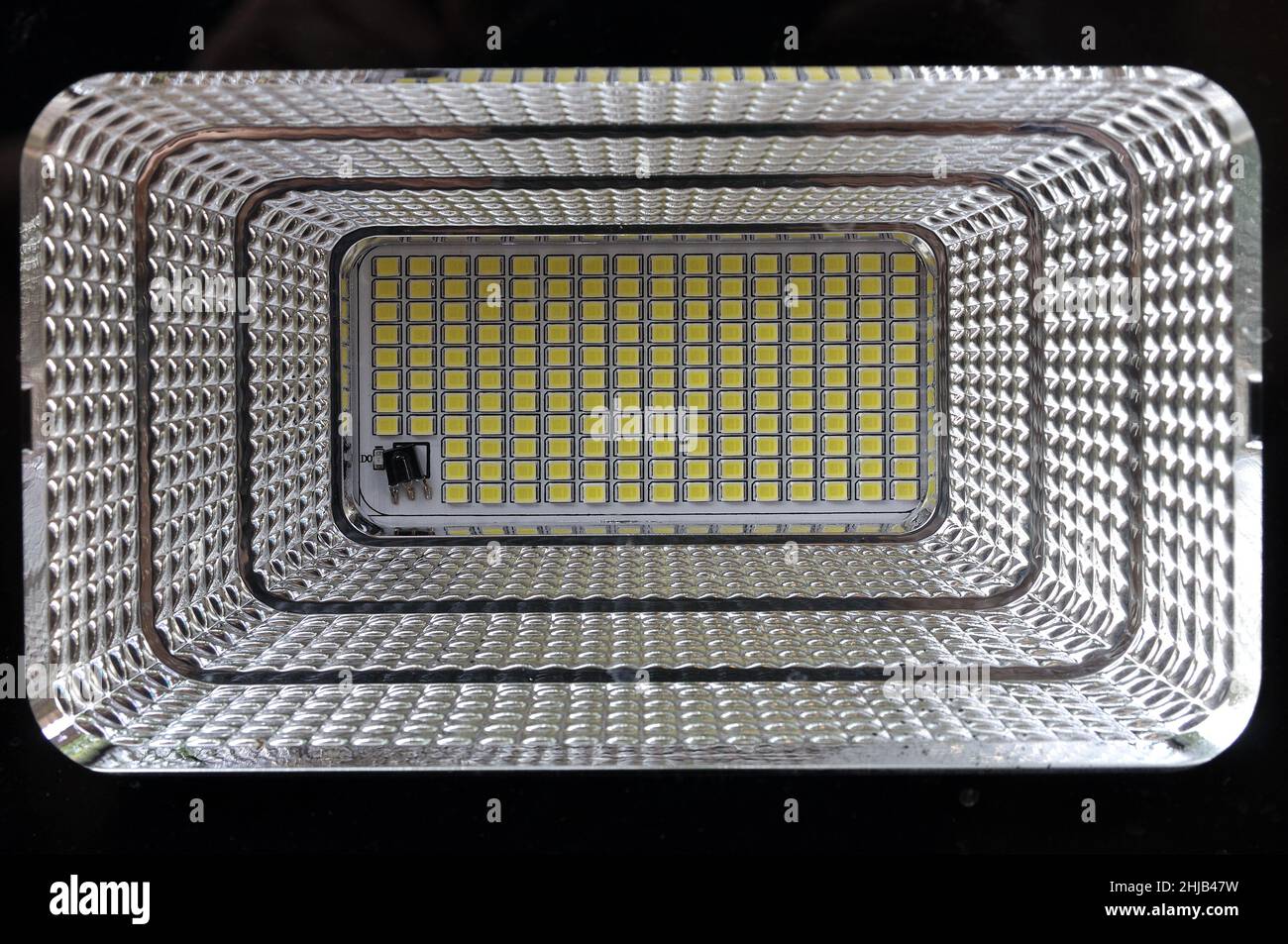 LED Spotlight, Flood light close-up view, Front view Stock Photo - Alamy