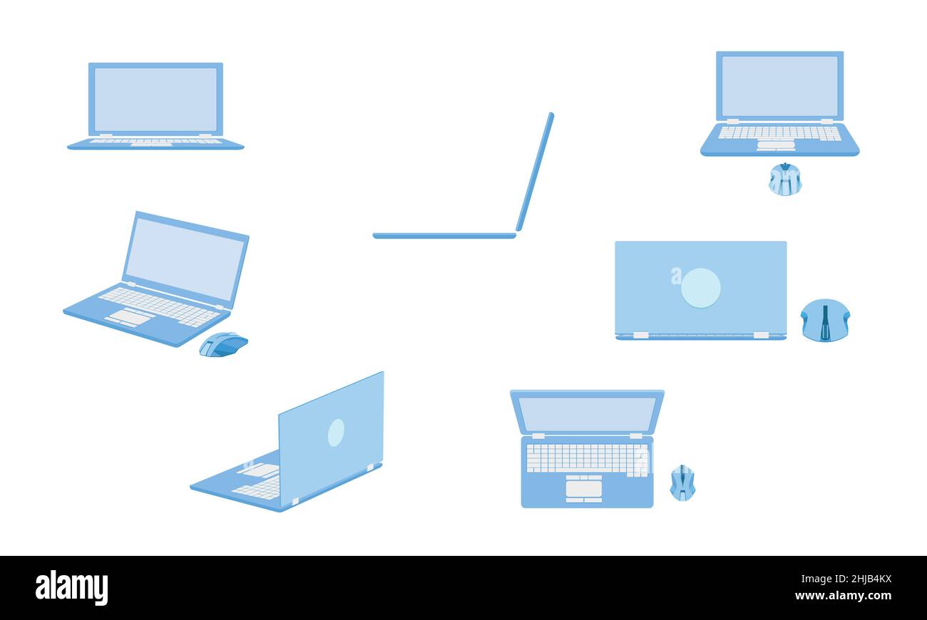 set of labtop notebook element. vector illustration eps10 Stock Vector ...