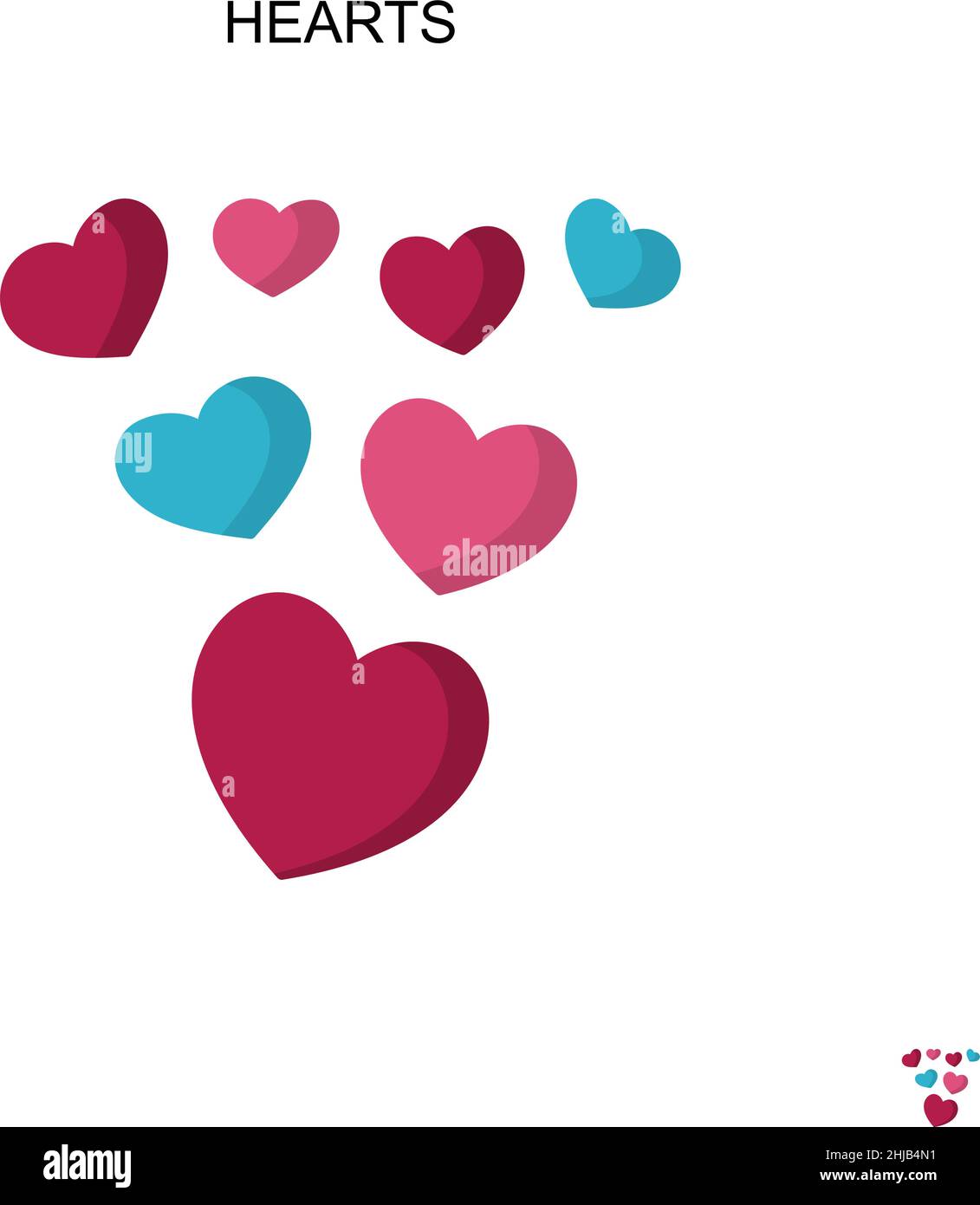 Hearts Simple vector icon. Illustration symbol design template for web ...