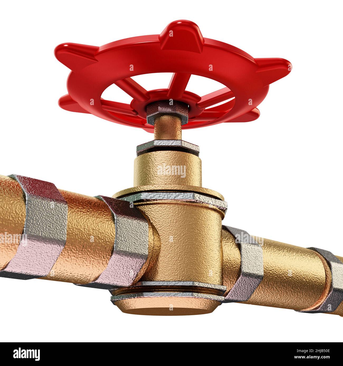 Water valve isolated on white background. 3D illustration Stock Photo ...
