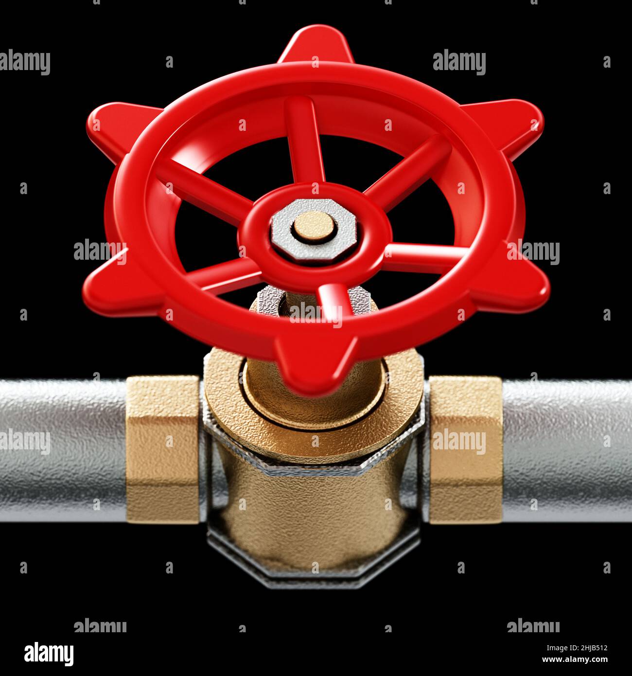 Water valve isolated on black background. 3D illustration Stock Photo ...