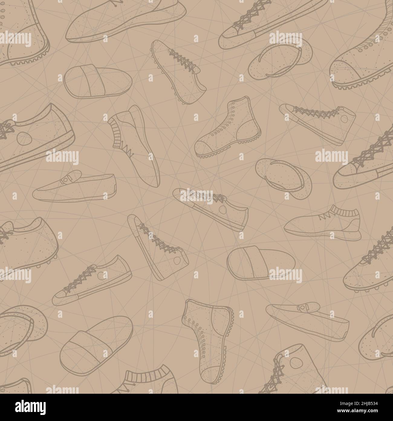 pattern seamless set of men shoes. doodle drawing design style. vector ...