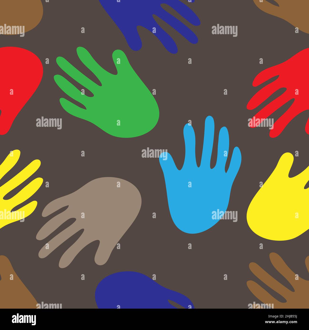 pattern seamless set of handprint. flat minimal simple desing style ...