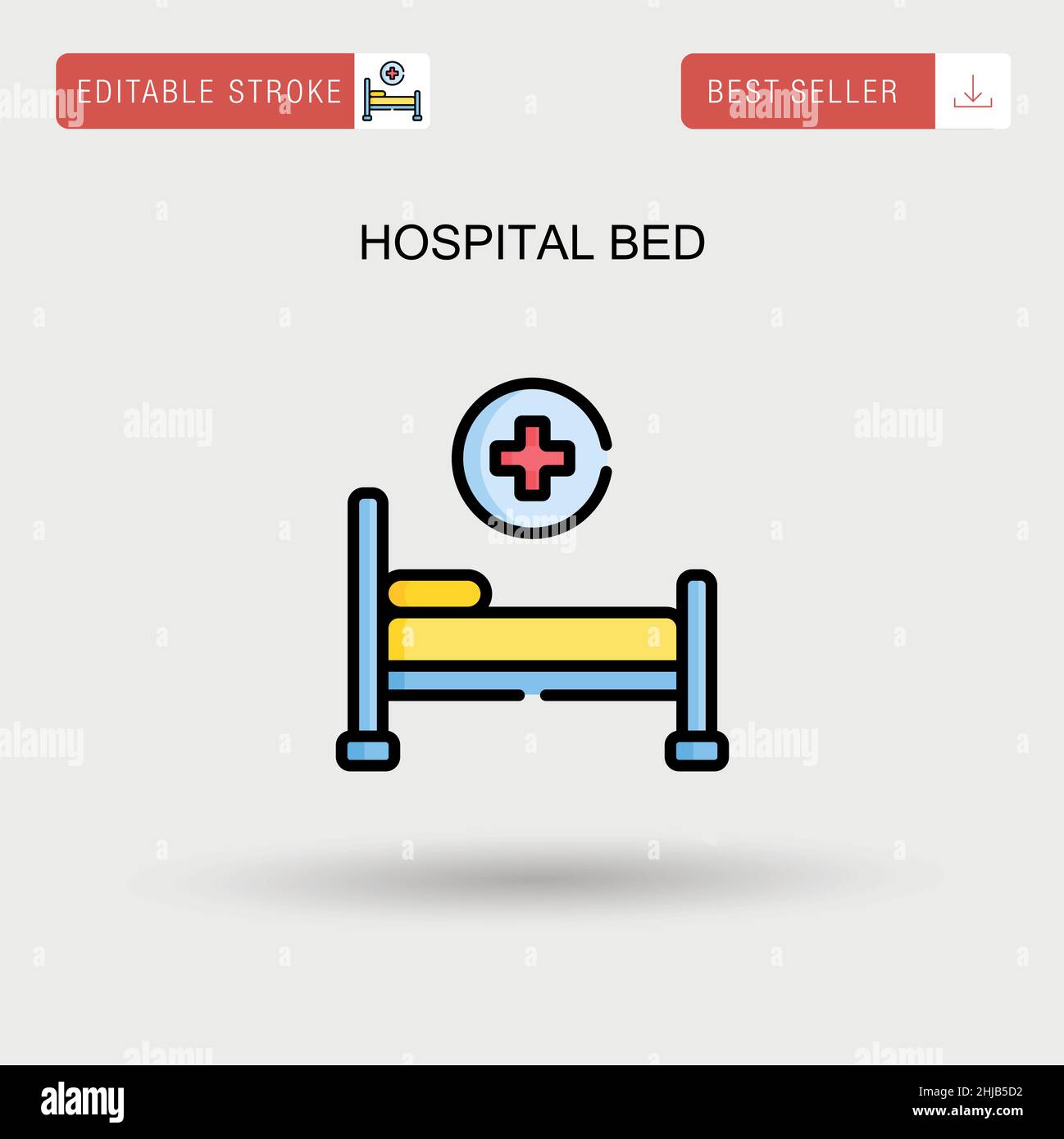 Hospital bed Simple vector icon Stock Vector Image & Art - Alamy