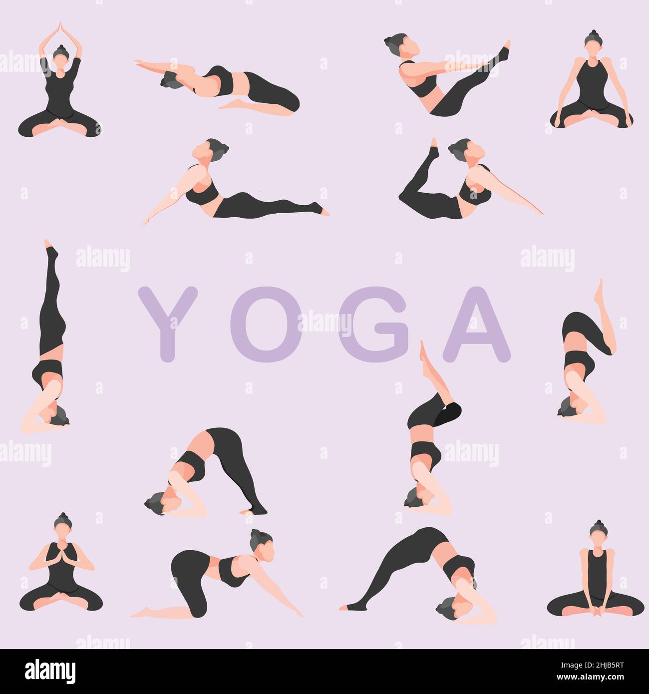 yoga pose fitness girl gym vector illustration Stock Vector Image & Art ...